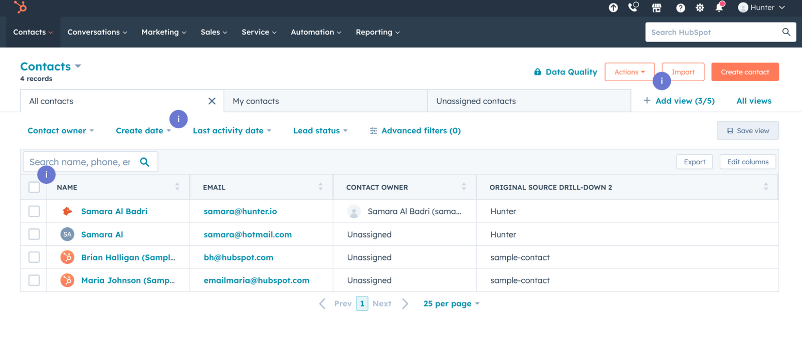 How to Enrich HubSpot Data With Hunter