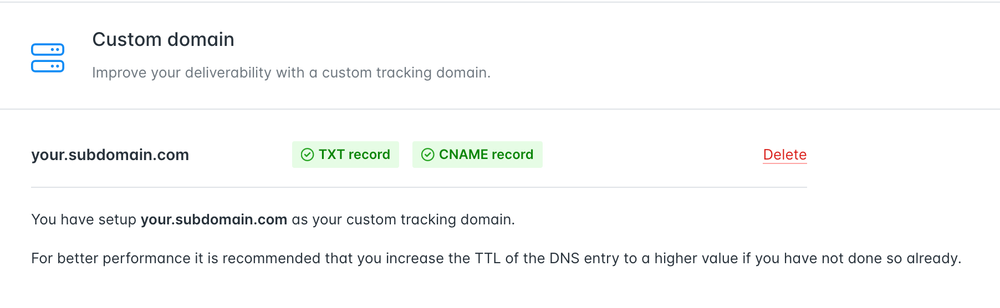 Use a custom tracking domain