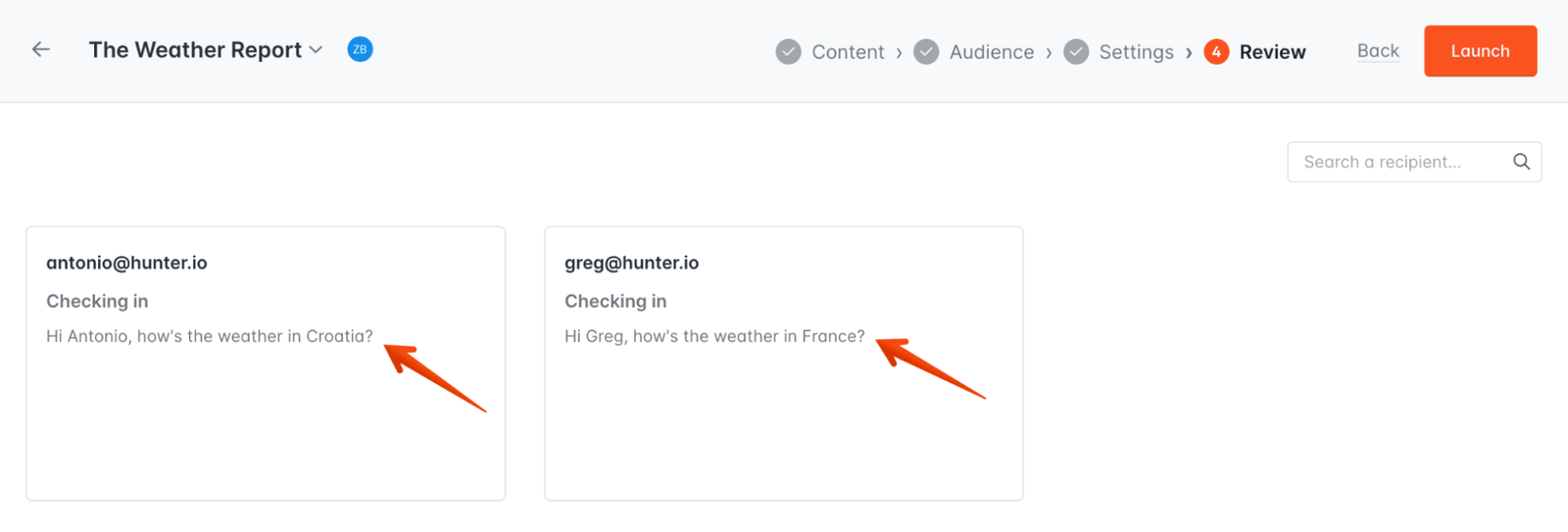 Personalize your emails